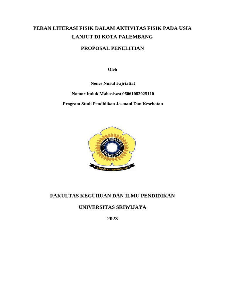 Halaman Muka Depan Proposal | PDF