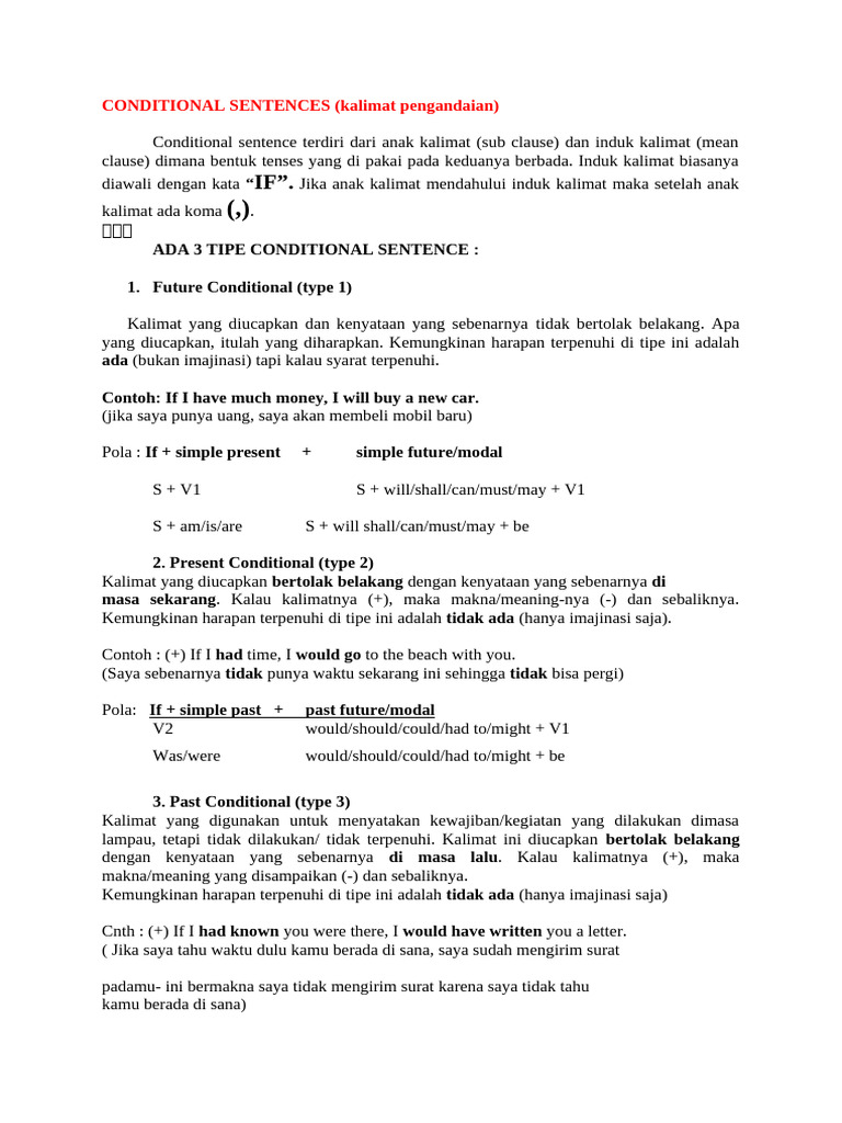 Conditional Sentences | PDF