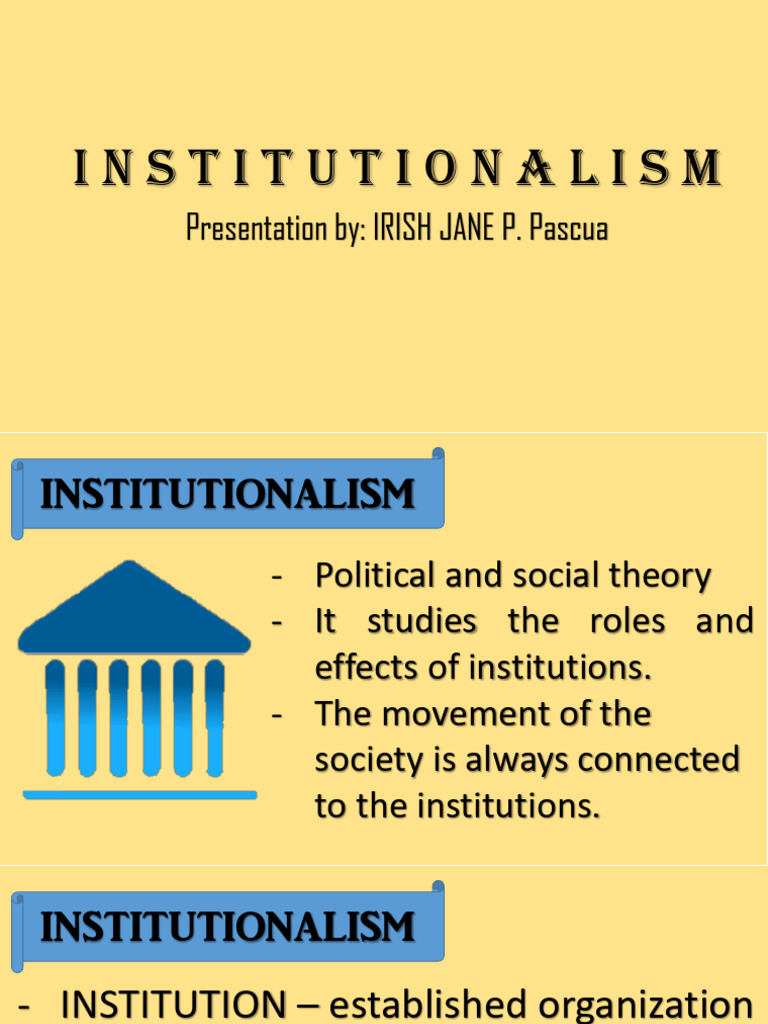 institutionalism | PDF