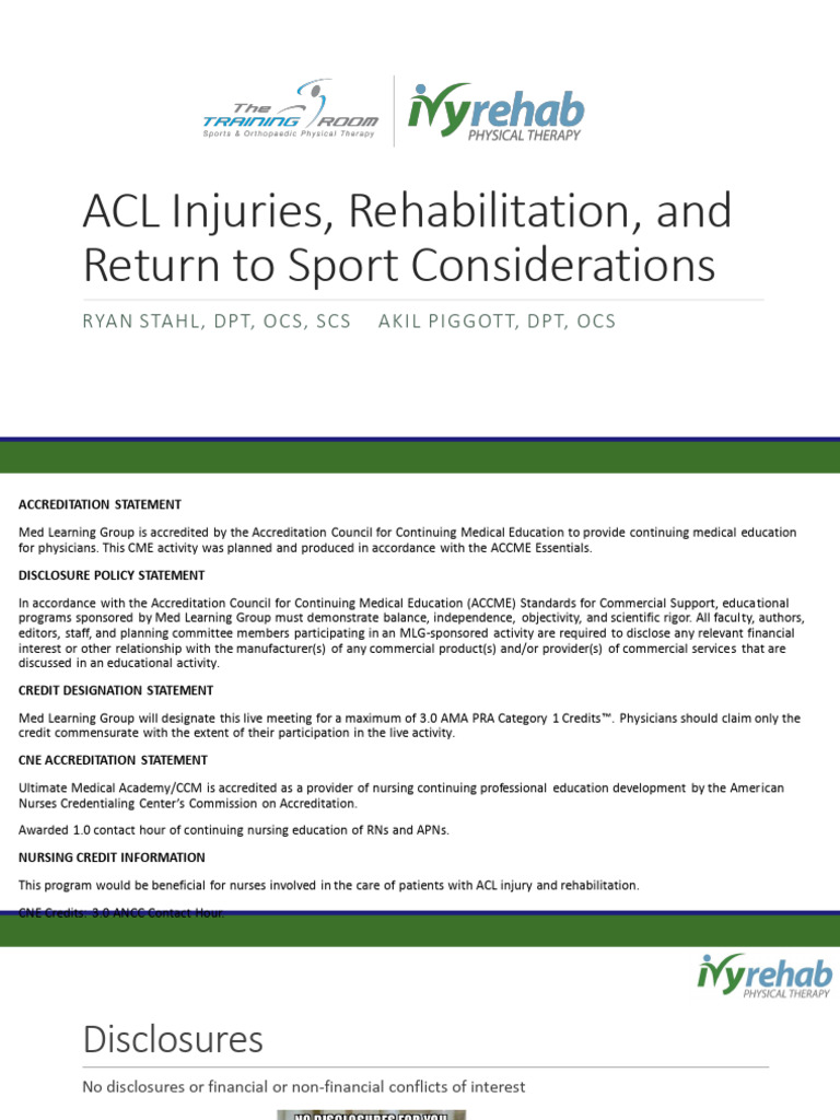 ACL Presentation - Slides | PDF | Anatomical Terms Of Motion ...