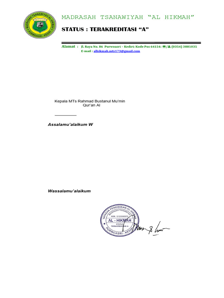 Rapat KKM MTs Al-Hikmah (07-12-2024) | PDF