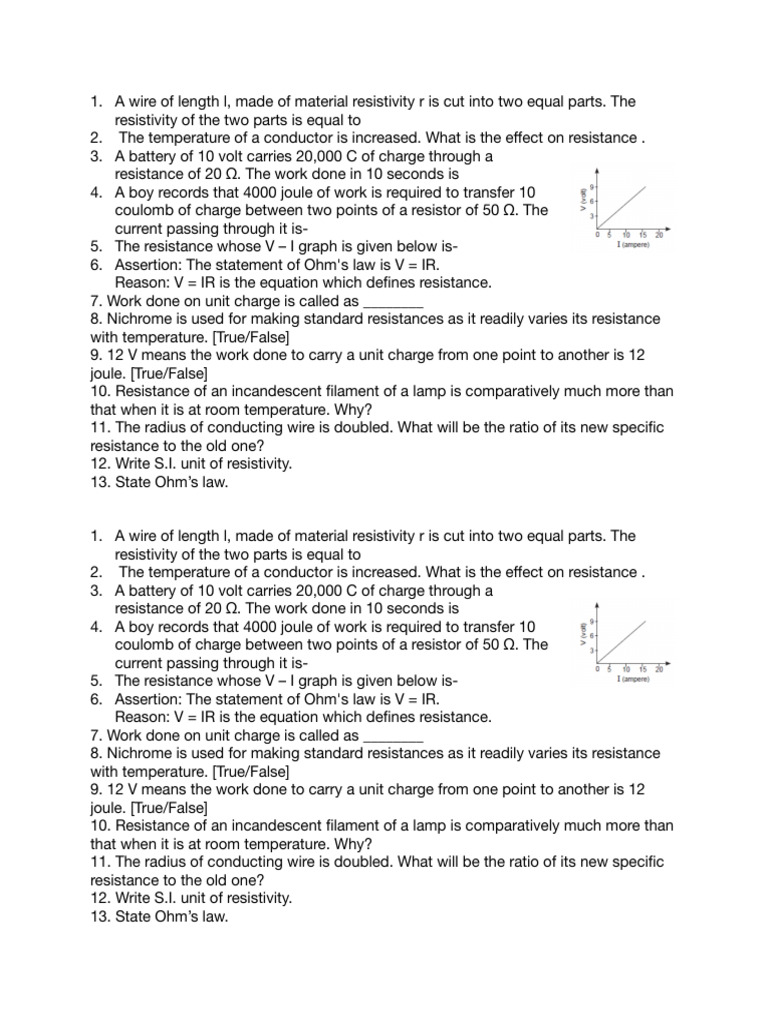 Understanding Resistance and Ohm's Law | PDF | Electrical Resistance ...