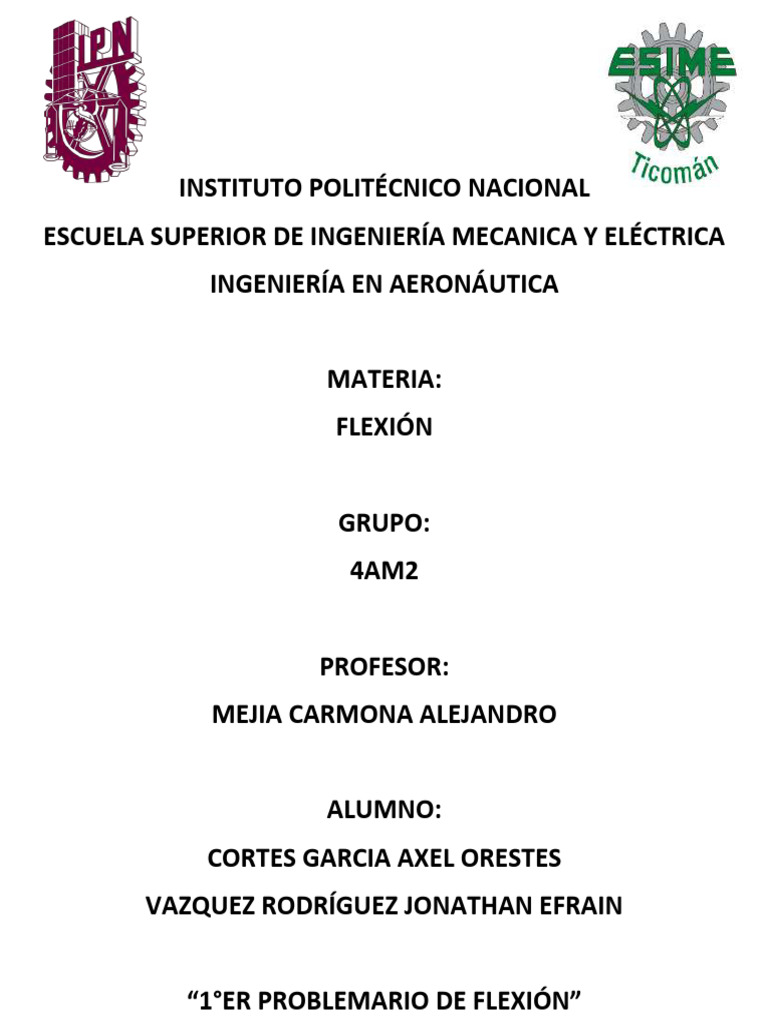 1er Problemario.. | PDF | Viga (Estructura) | Elasticidad (Física)