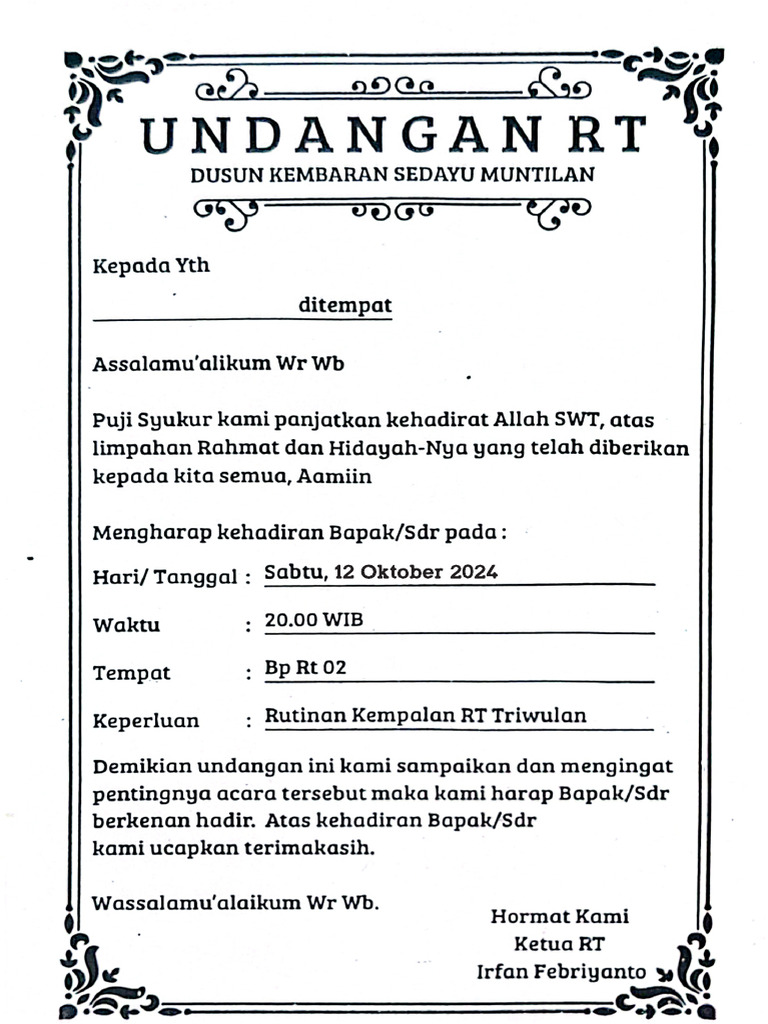undangan kbrn | PDF
