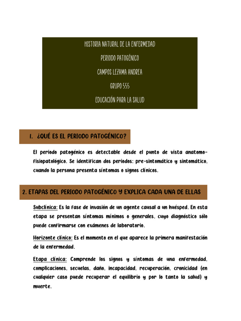 Periodo Patogénico | PDF | Infección | Ciencias de la Salud