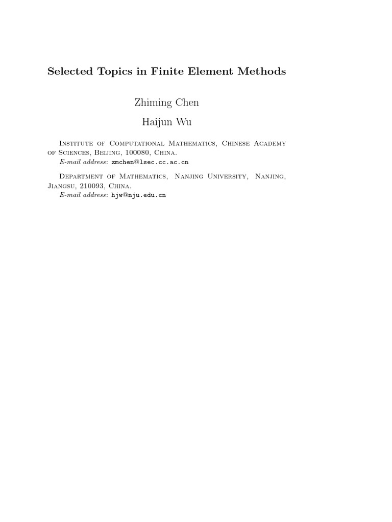 Selected Topics in Finite+Element+Methods | PDF | Finite Element Method | Mathematical Objects