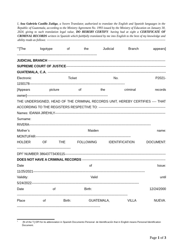 Translation Homework 18.2 Criminal Records | PDF | Criminal Record ...