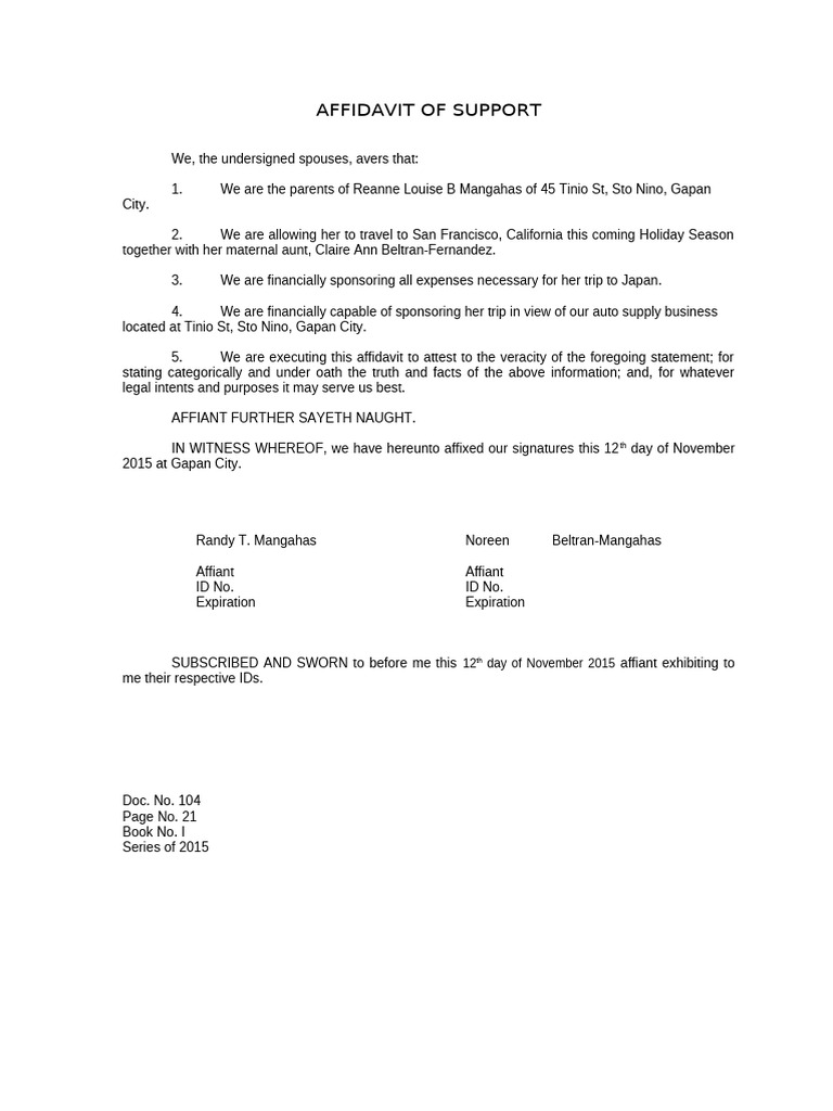 affidavit of support | PDF