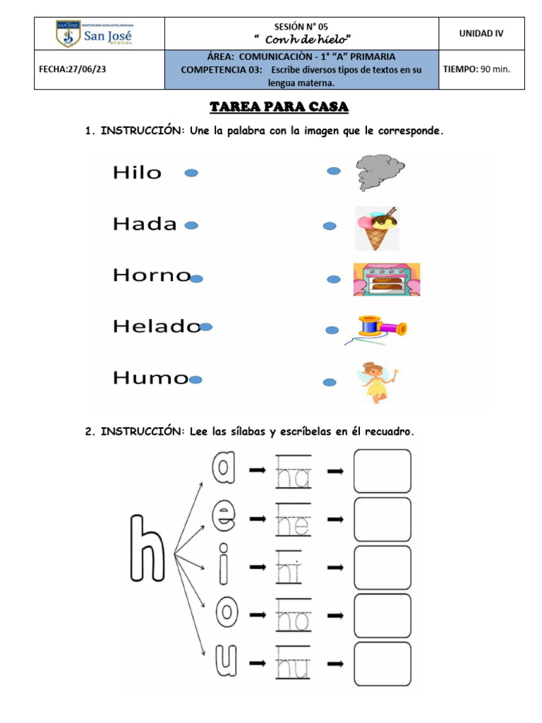 Sesión 05 - Fonema H | PDF