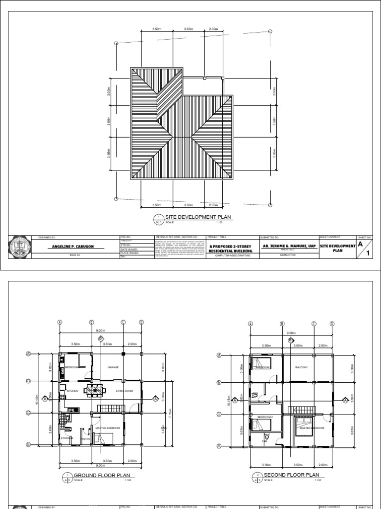 2-Storey Residential Building Plan | PDF | Door | Local Government ...