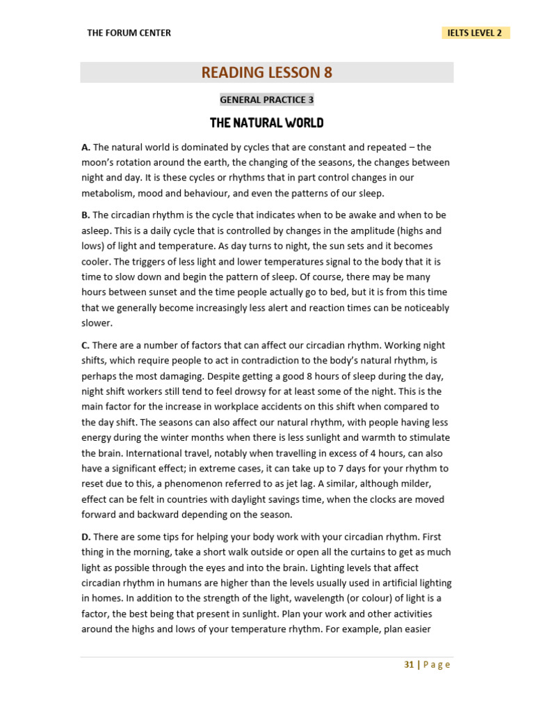 2024.11.13. HW Read - L8 | PDF | Sleep | Circadian Rhythm