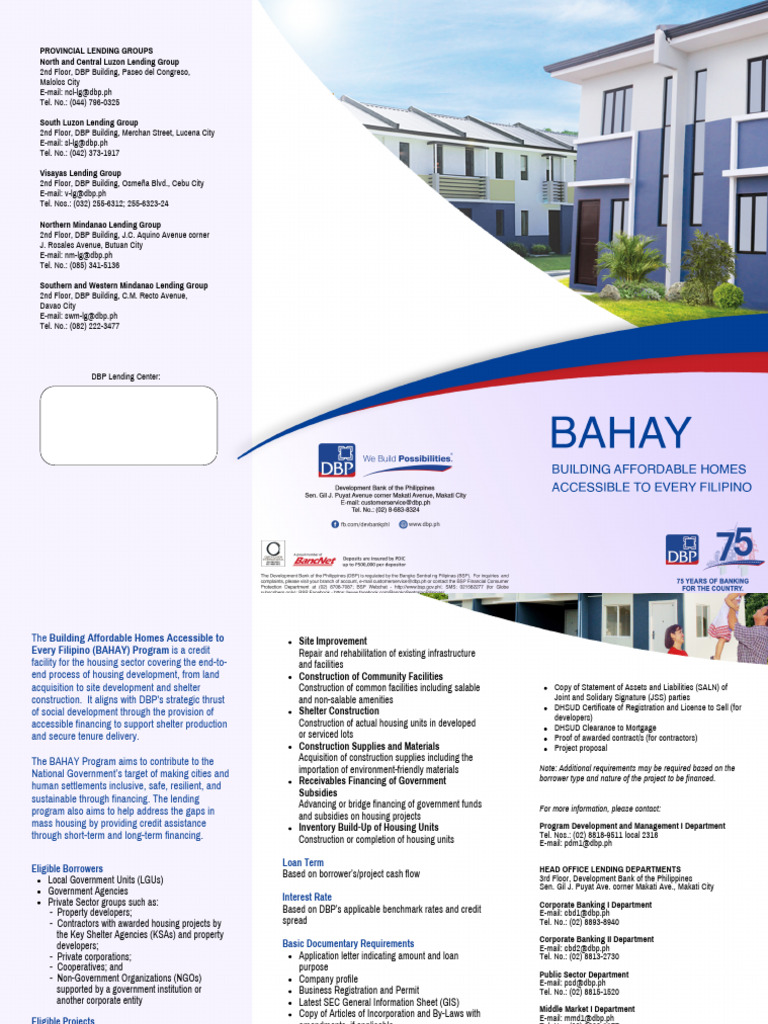 DBP Loan Requirements for Housing Projects | PDF | Loans | Banking