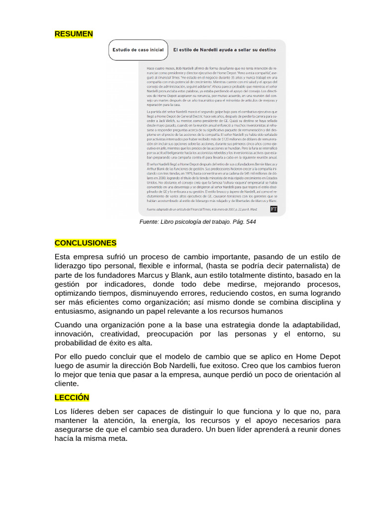 Resumen y Leccion Del Caso Bob Nardelli | PDF