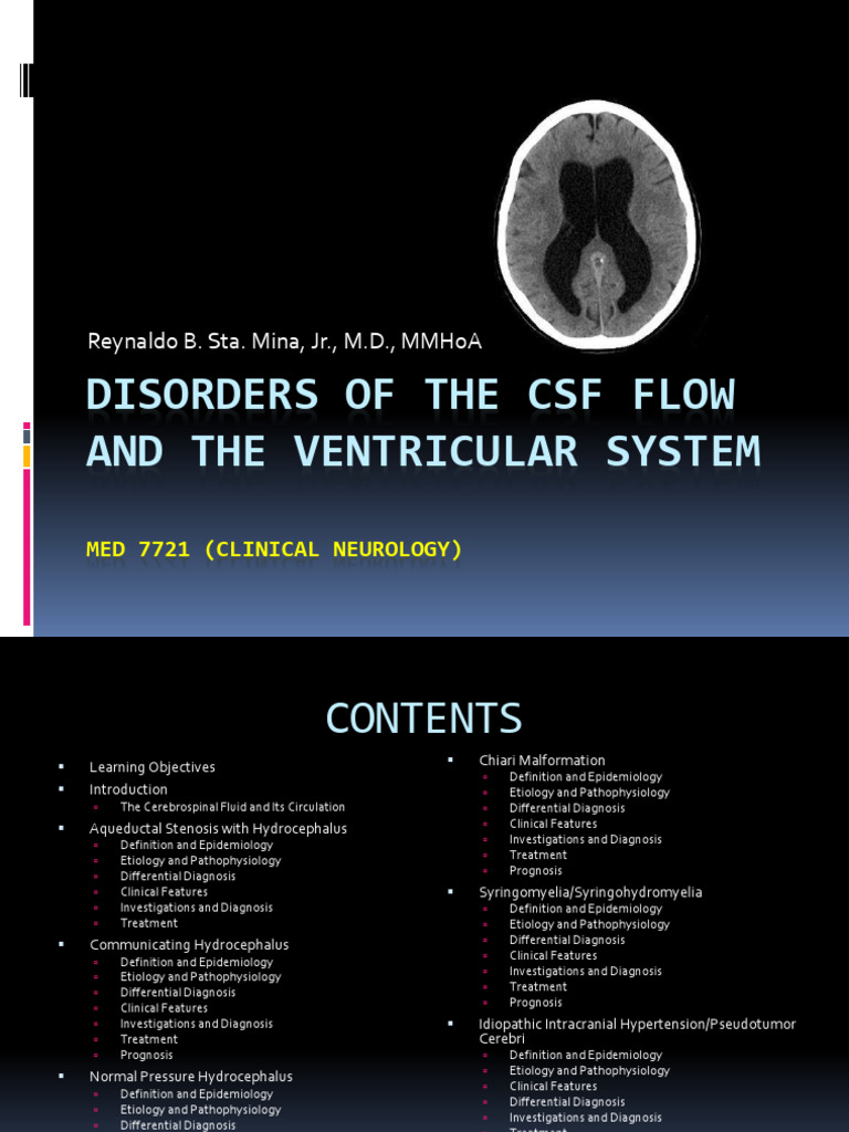 DISORDERS OF THE VENTRICULAR SYSTEM AND CSF FLOW 3B Aug 2023 | PDF ...