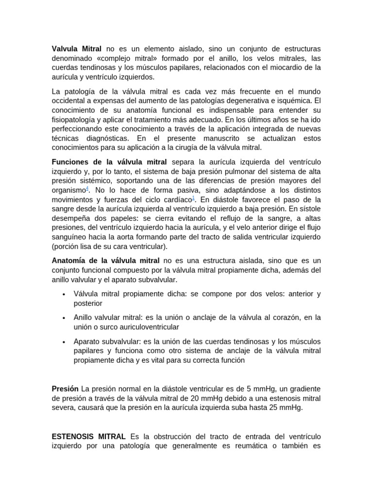 U3 Tema 5 Valvula Mitral | PDF | Insuficiencia cardíaca | Corazón