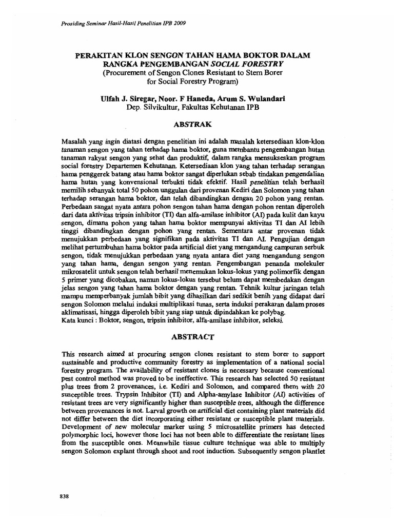 Perakitan Klon Sengon Tahan Hama Boktor | PDF