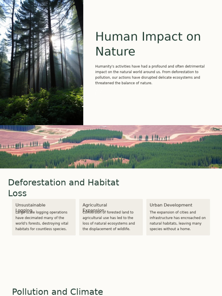 Human Impact on Nature and Solutions | PDF | Habitat Destruction ...