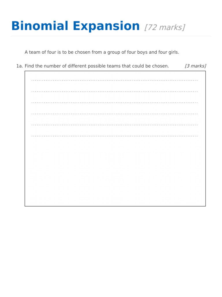 Binomial Expansion Past Papers | PDF | Mathematical Objects ...