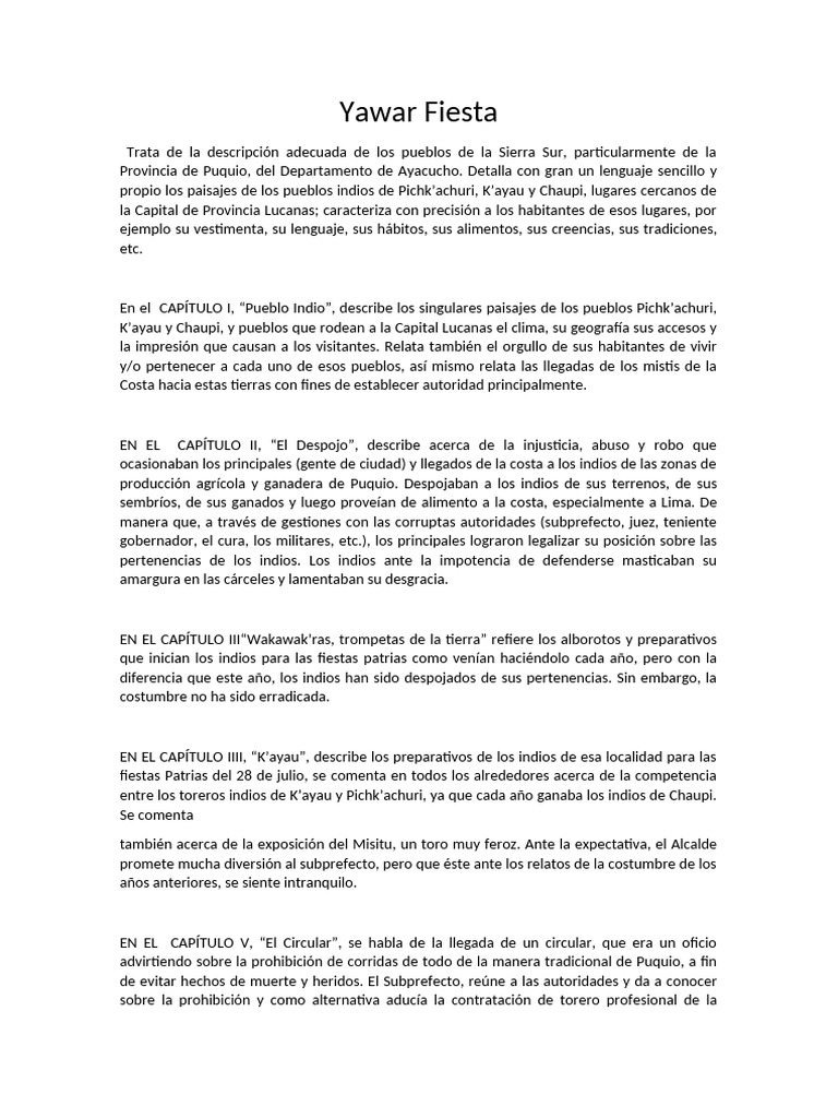 Yawar Fiesta | PDF