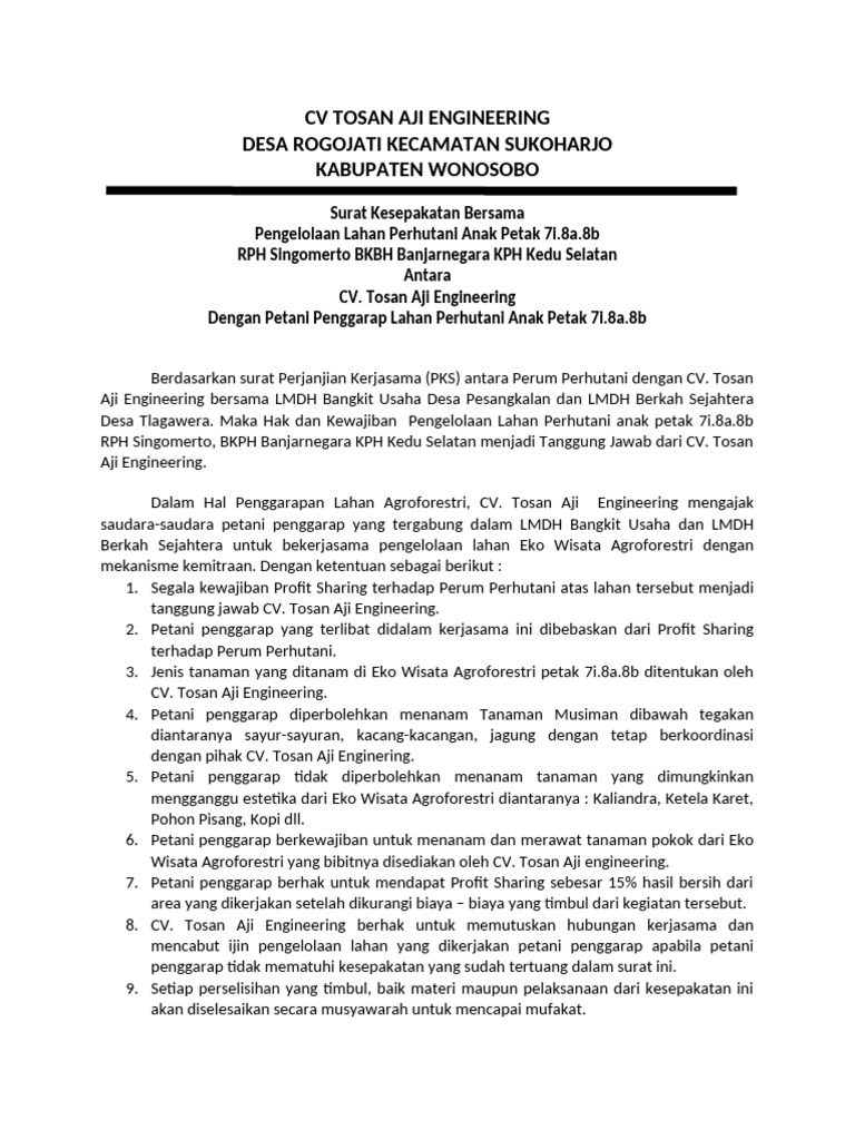 CV Tosan Aji Engineering | PDF