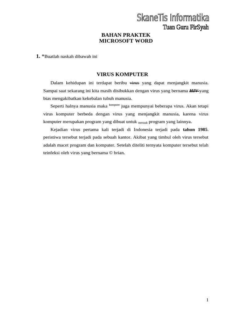 bahan-praktek-microsoft-word_1 | PDF
