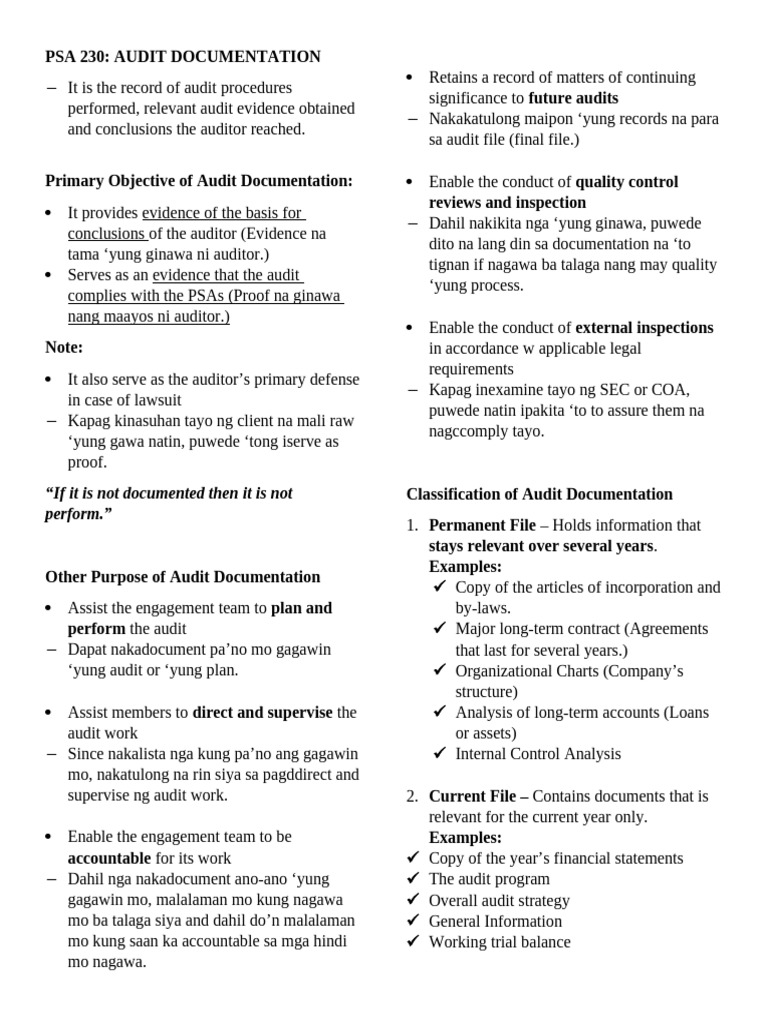 04 - PSA 230. Audit Documentation | PDF | Audit | Business