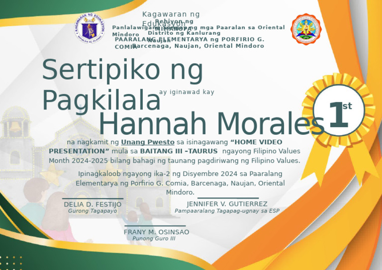 Certificate Home Video Presentation | PDF