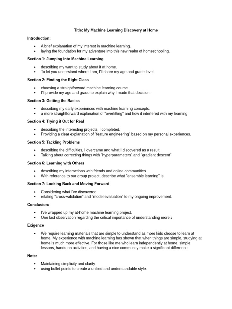 Outline or Notes For Your Educational Narrative | PDF