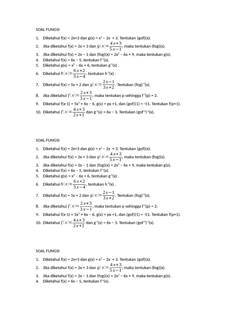 Soal Fungsi Matematika | PDF