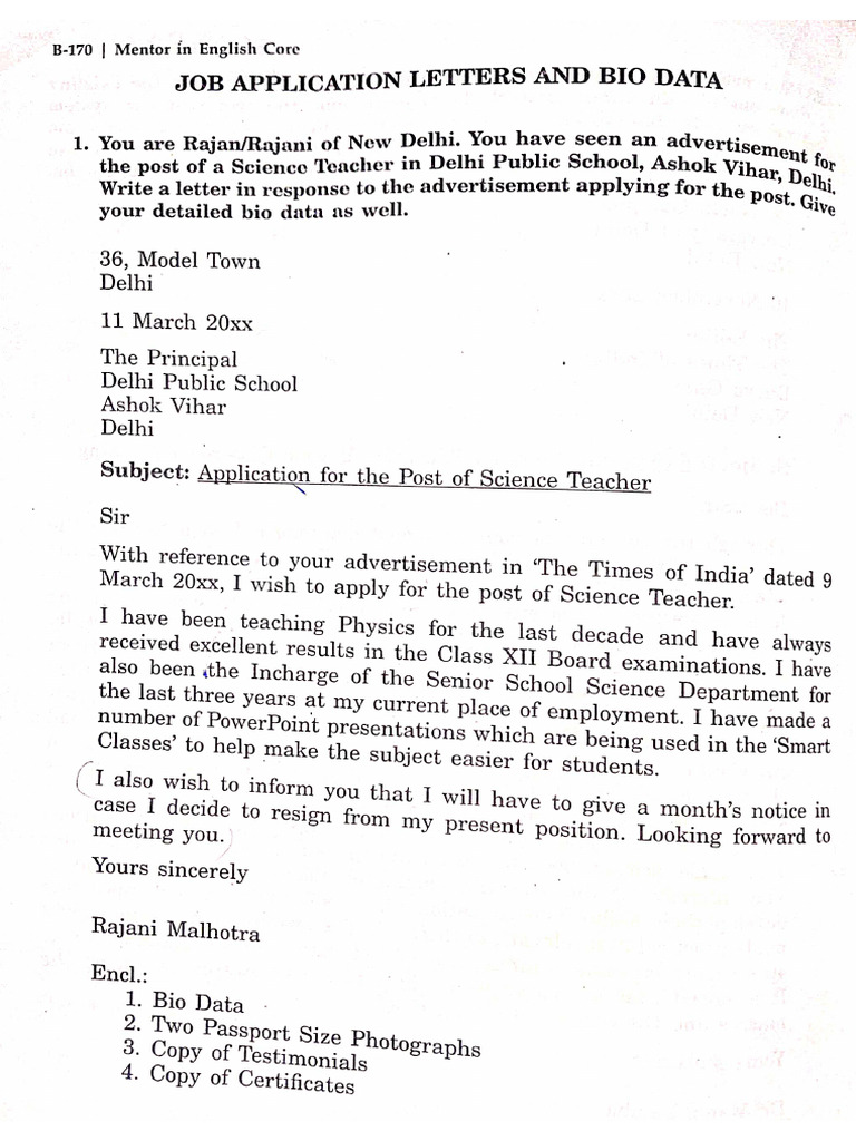 Job Application Letter | PDF