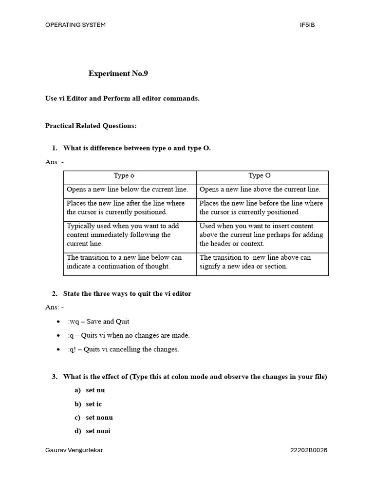 Mastering vi Editor Commands | PDF | Computer Architecture | Computer ...
