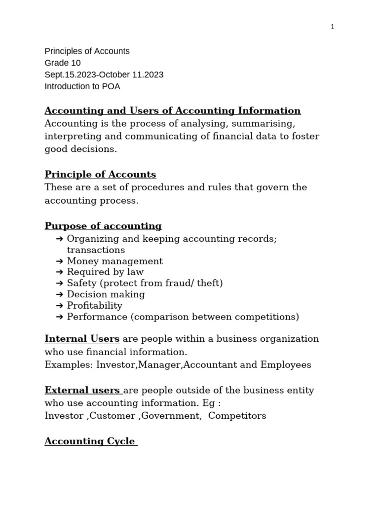 Grade 10 Principles of Accounts Guide | PDF | Equity (Finance) | Debits ...
