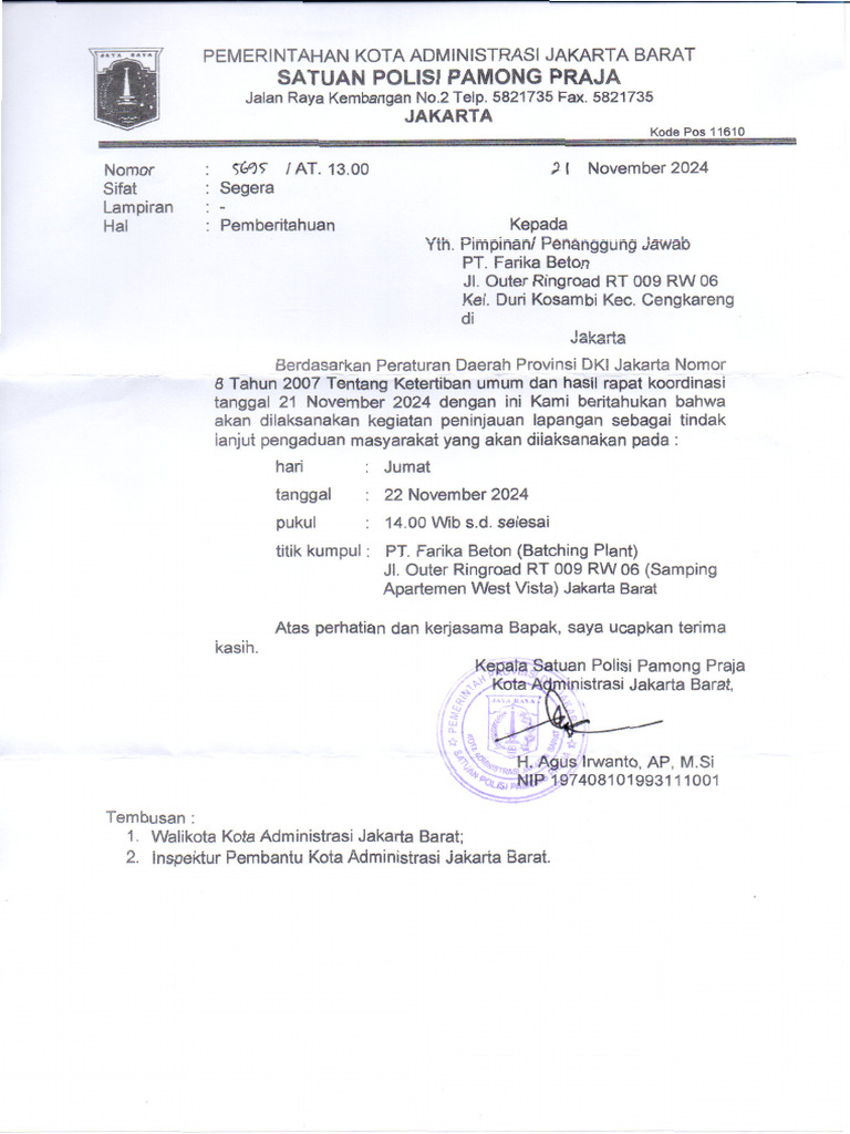 Surat Satpol PP | PDF