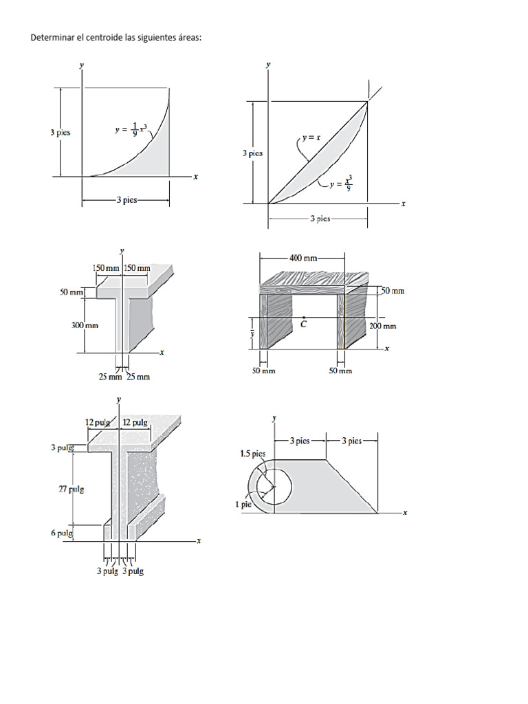 Ejercicios - Centroides de area (1) | PDF