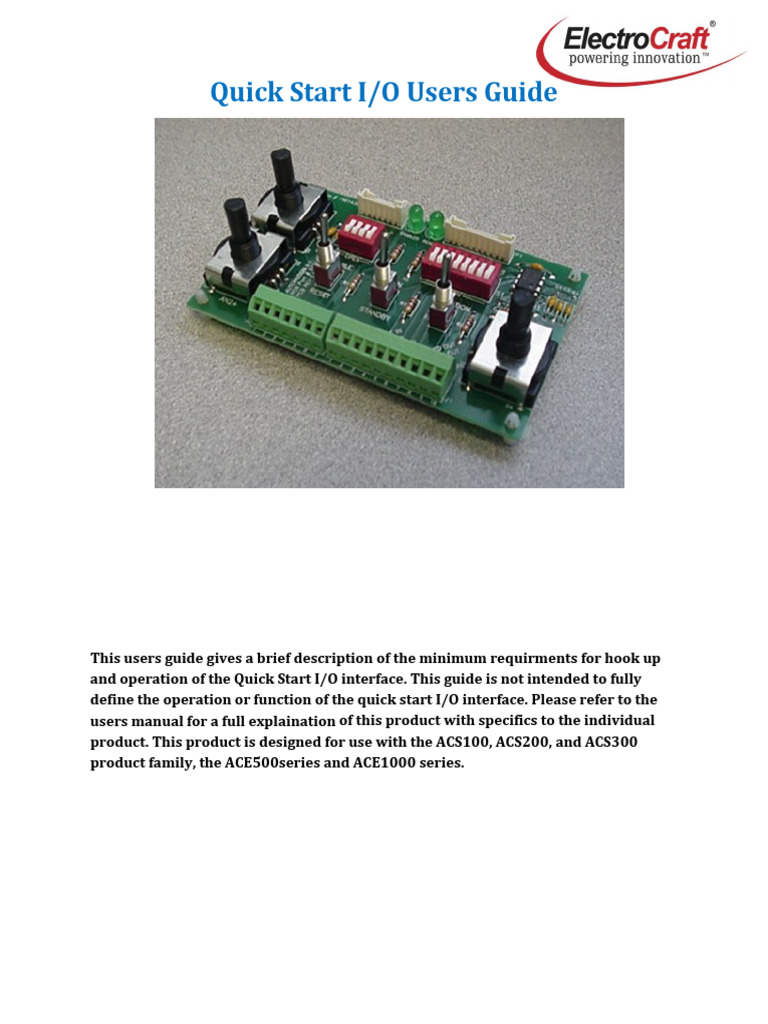 A11099-Quick-Start-User-Guide | PDF | Electric Motor | Manufactured Goods