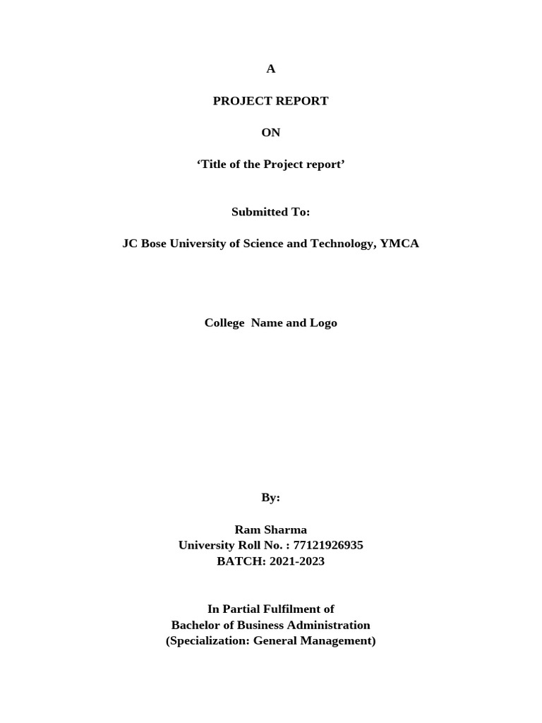 BBA Project Report: General Management | PDF