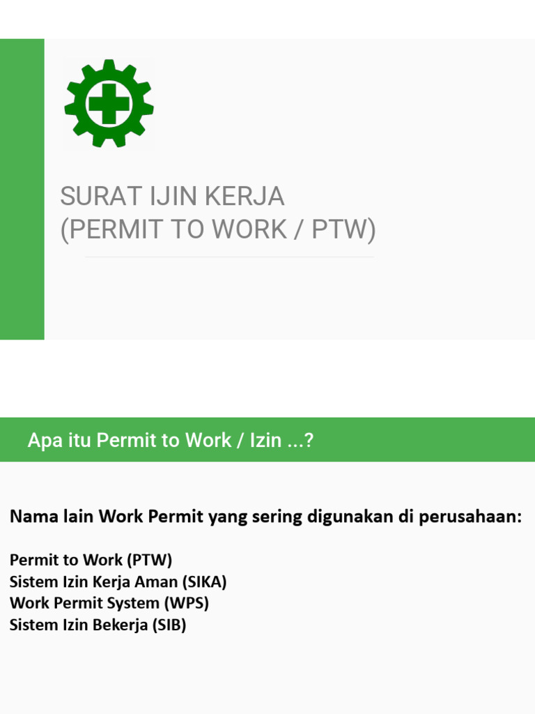 Ijin Kerja - PTW | PDF