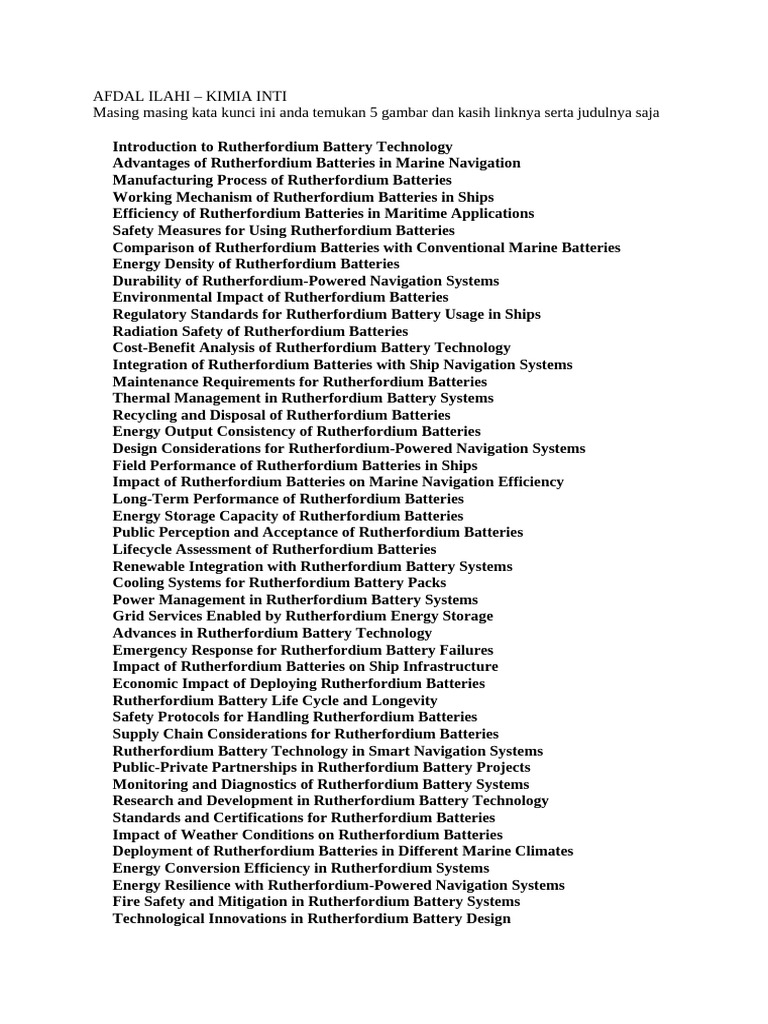 OK Project Kimia INTI AFDAL ILAHI 2024 | PDF | Energy Storage | Energy Development