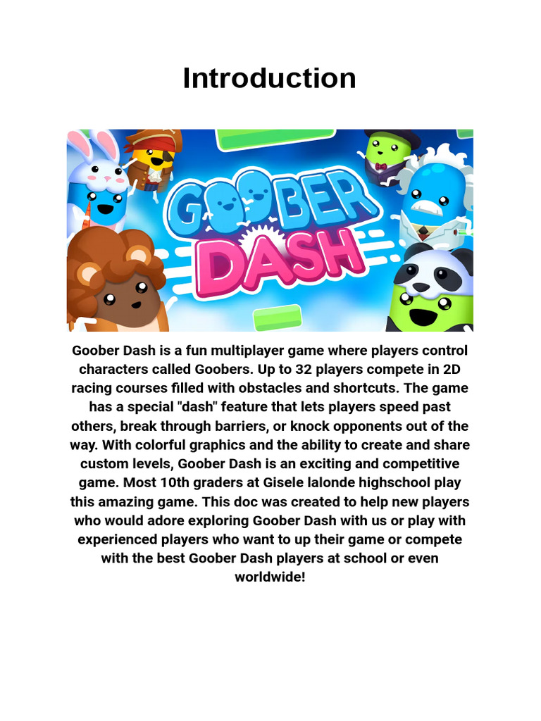 Goober Dash Multiplayer Guide | PDF