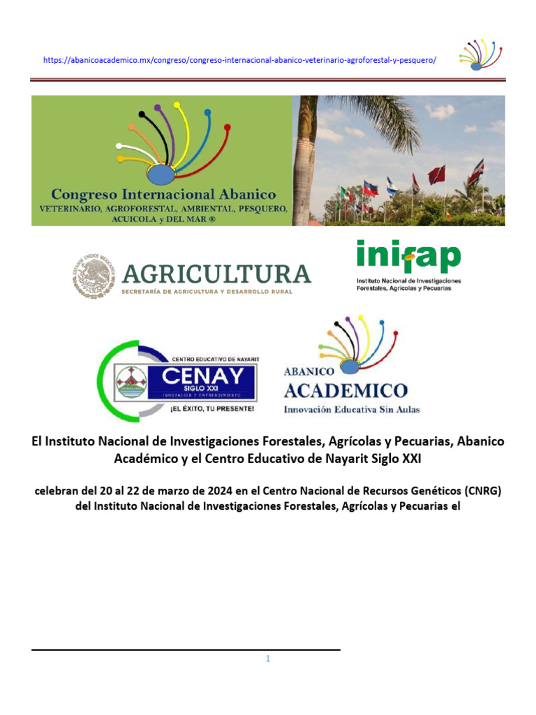 Programa Congreso Int Aba Vet Agrof Pes Acuic 2024 | PDF | México
