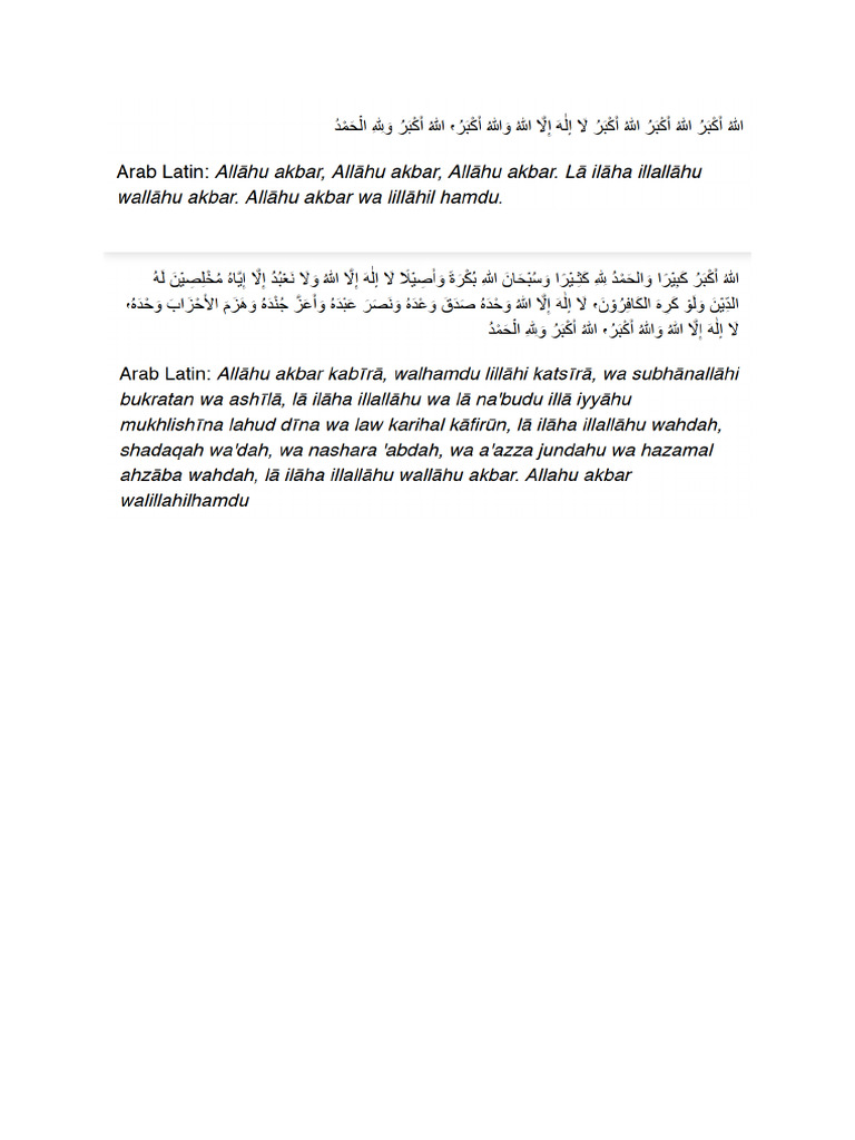 Teks Takbiran | PDF