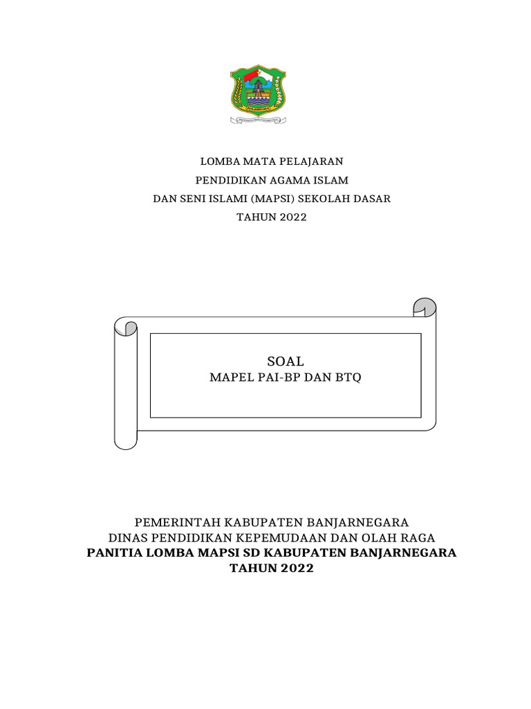 Soal Lomba MAPSI SD 2022 Banjarnegara | PDF