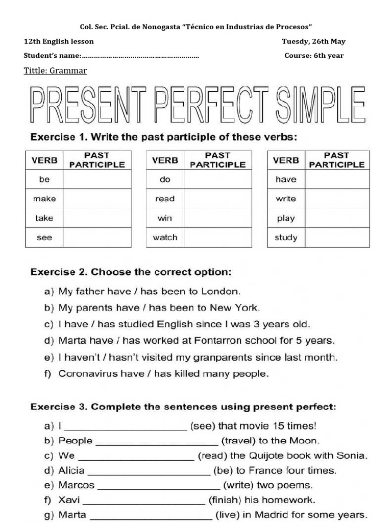 12th ENGLISH LESSON 6th YEAR TIP | PDF