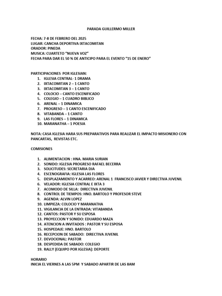 Parada Guillermo Miller | PDF