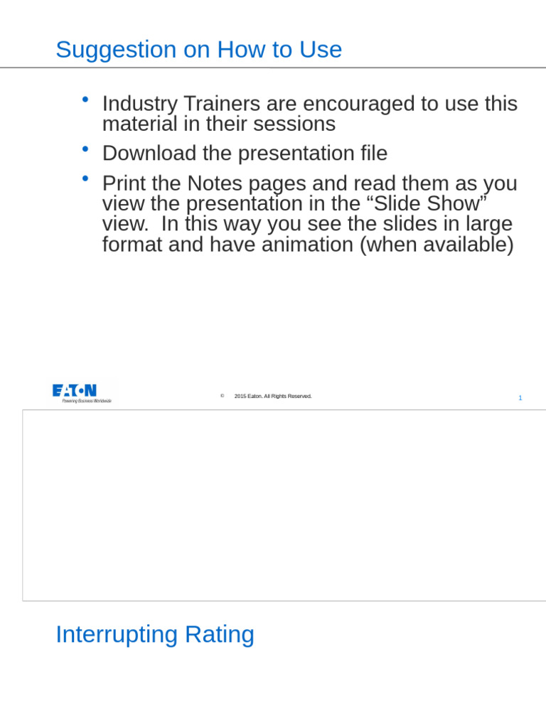 Bus Ele TR Interrupting Ratings | PDF | Fuse (Electrical) | Electric Power