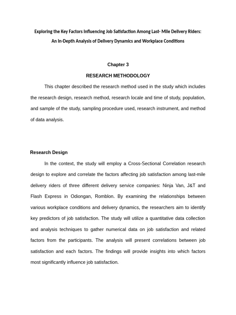Final Thesis Chapter 3 - 052226 | PDF | Sampling (Statistics) | Methodology