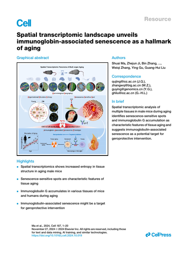 spatial transcriptomic landscape unv source cell so 2024 | PDF ...