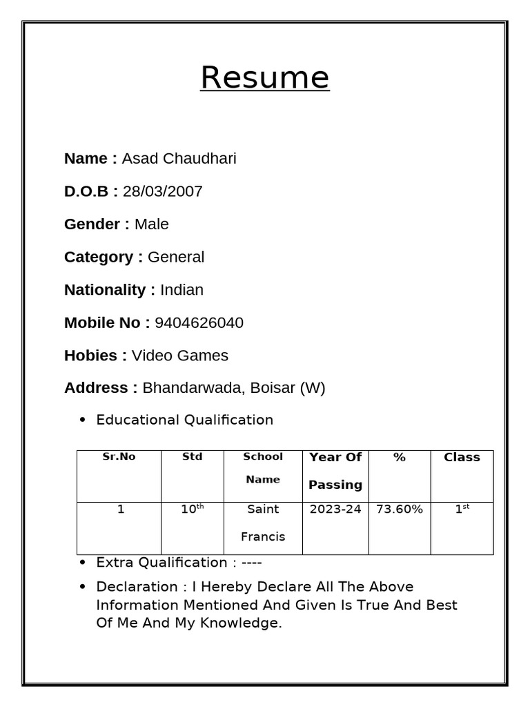 Asad Chaudhari's Resume 2023 | PDF