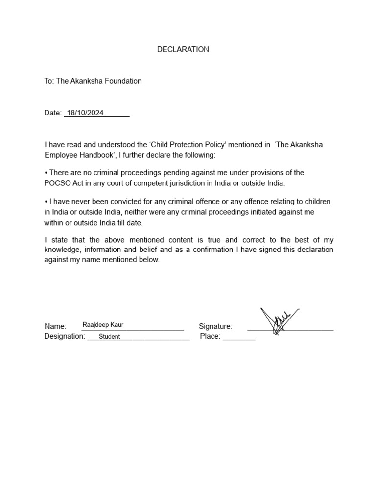 Declaration-Criminal Proceedings | PDF