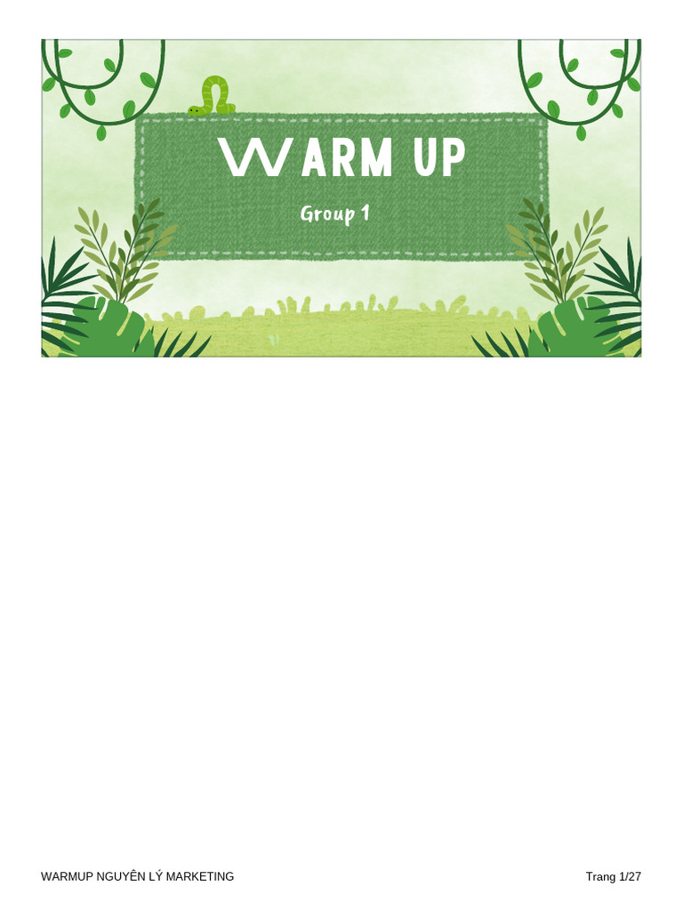 Warmup Nguyên Lý Marketing | PDF
